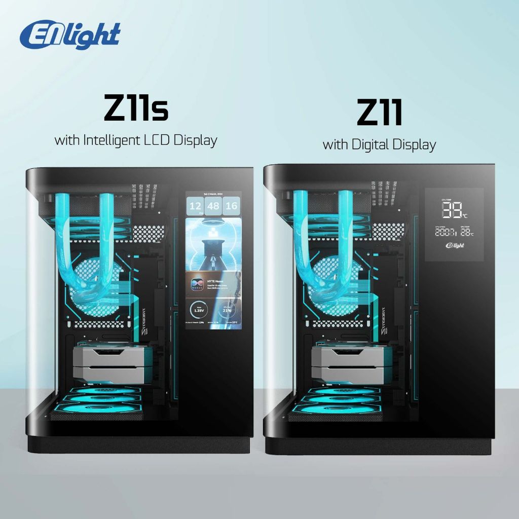 Jual ENLIGHT Z11 / Z11s LCD Digital Display + 3 Fan Avalone mATX Curve ...