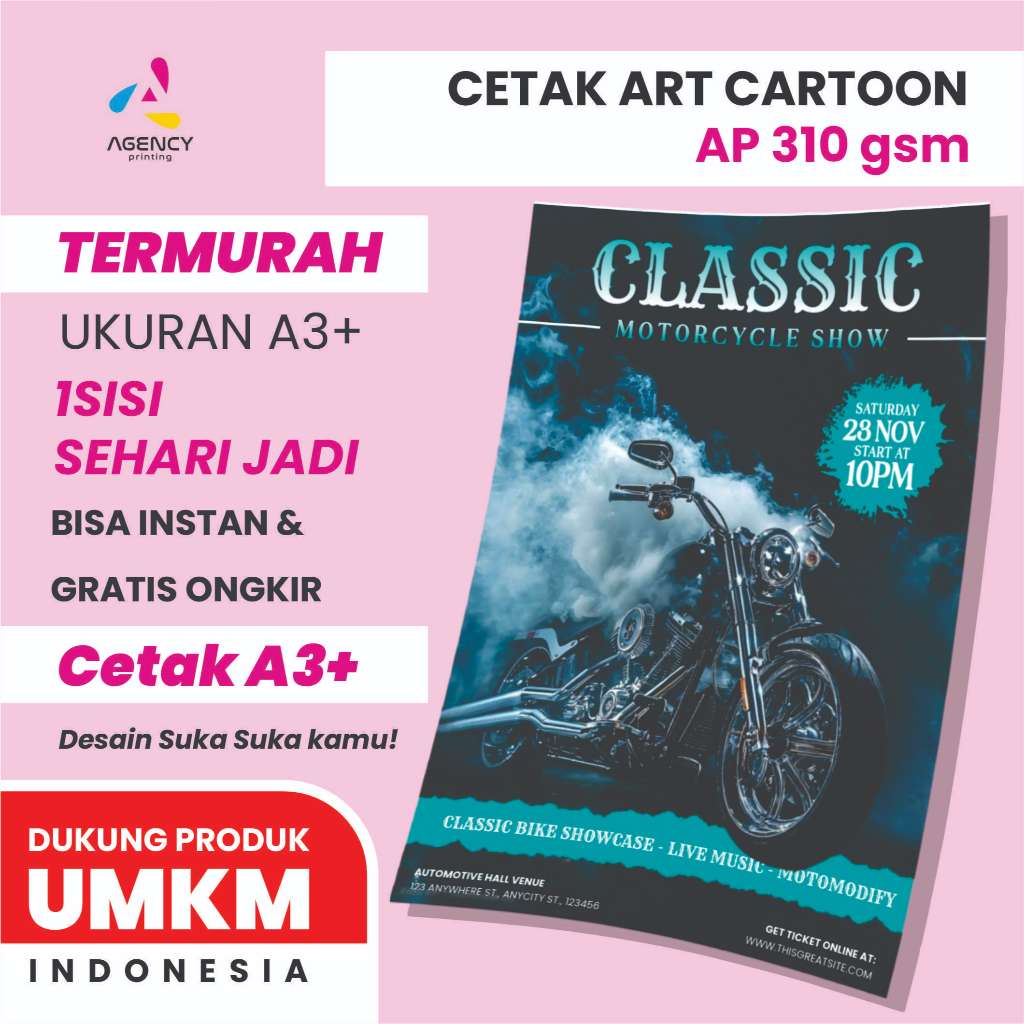 Jual Cetak Print ART Carton A3+ 310 GSM Cetak Poster Cetak Undangan 1 ...