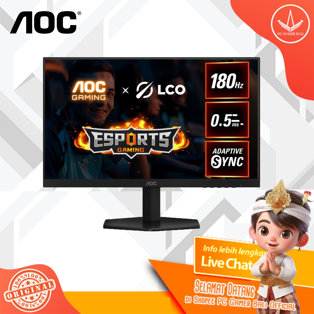 Jual Monitor Gaming AOC 24G42E IPS 180Hz 1ms Full HD Resolution DP HDMI ...
