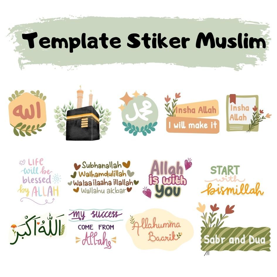 Jual Stiker UV DTF Anti Air Tema Muslim | Stiker Islami Siap Tempel ...