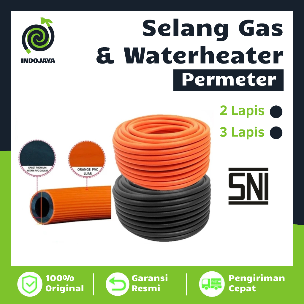 Jual SELANG INDO JAYA Selang Gas 2 Lapis Dan 3 Lapis Permeter Tebal ...