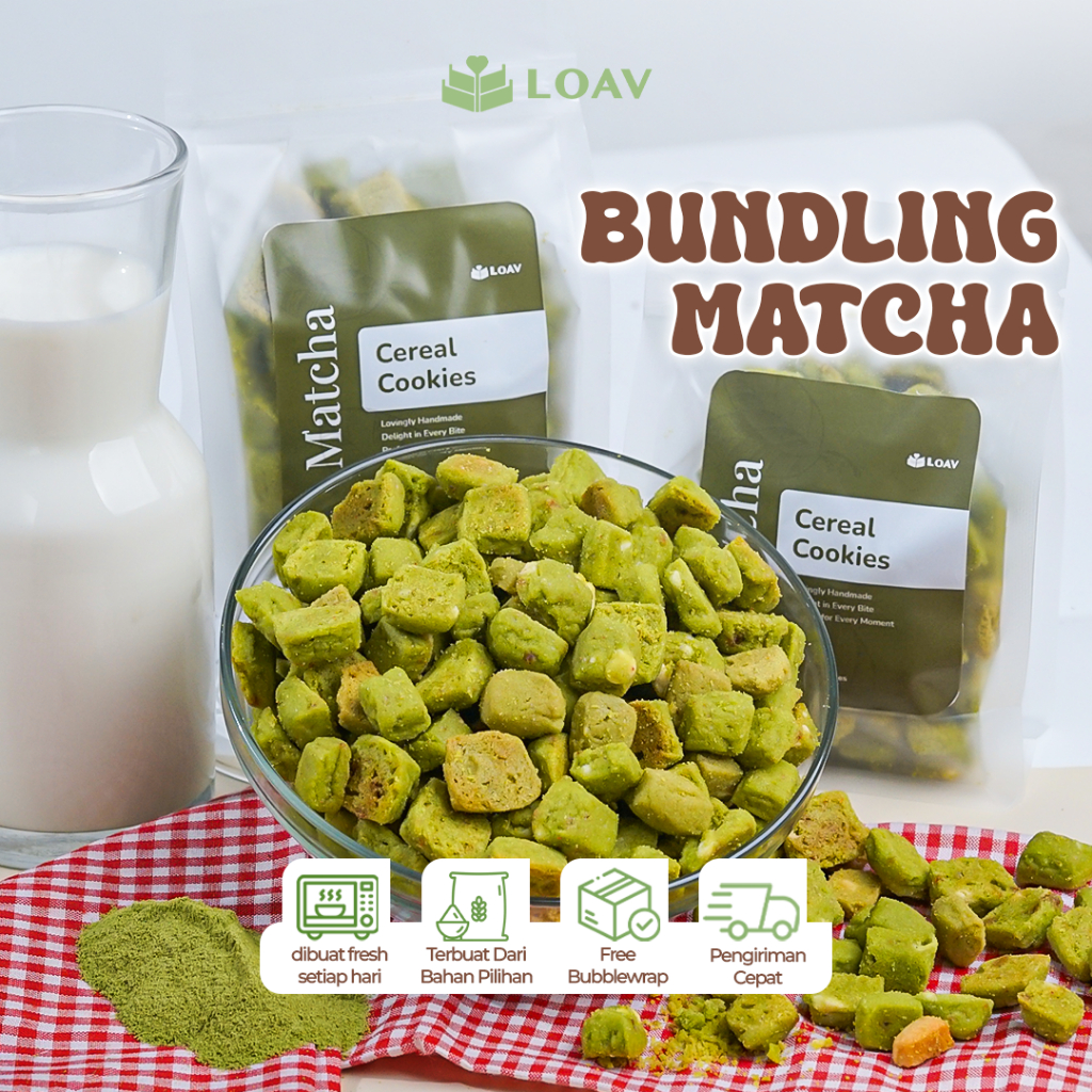 Jual [BUNDLING] ISI 2 Matcha Cereal Cookies Premium by LOAVBAKES ...