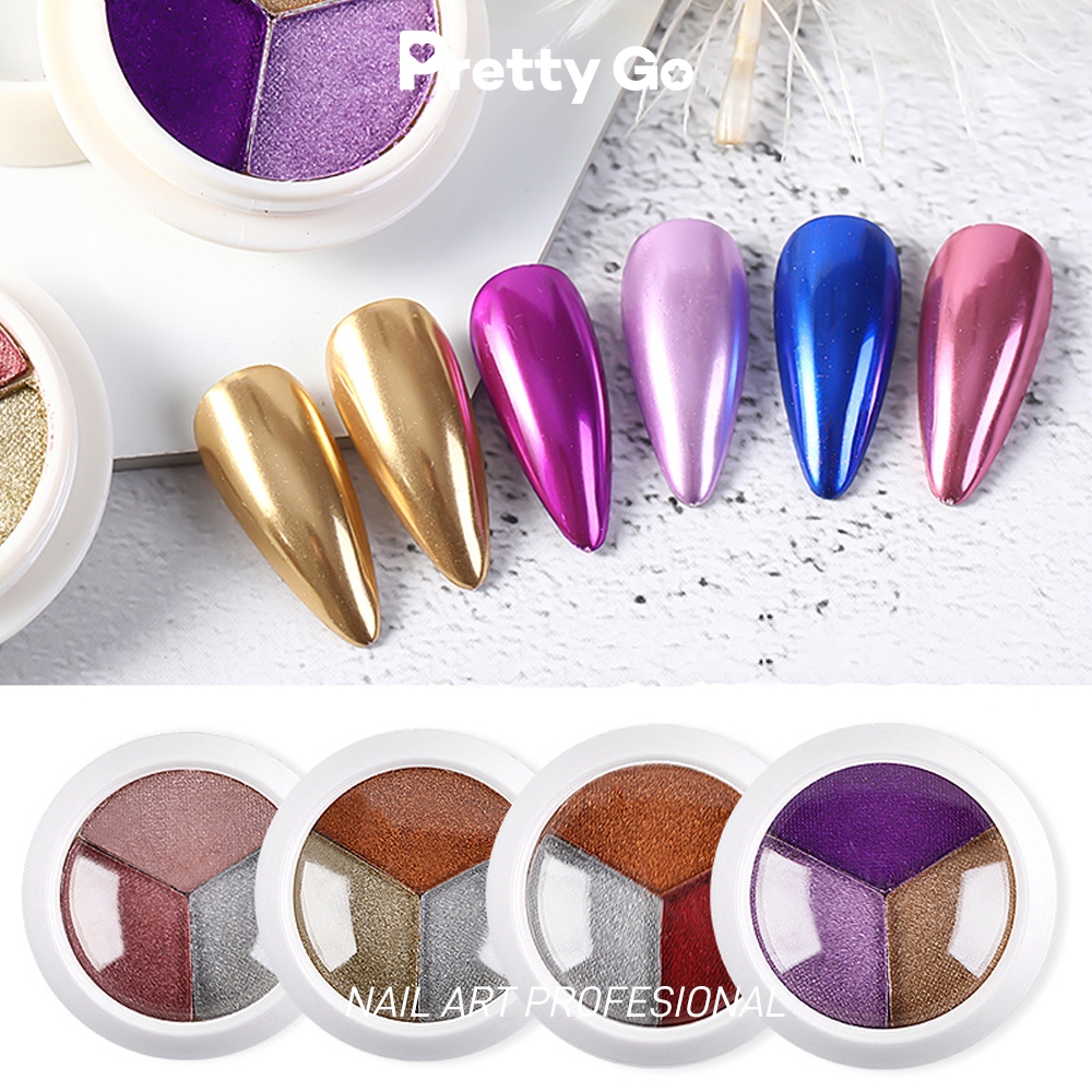 Jual Mirror Powder /Bubuk Aurora 3 Warna Chrome Compact Padat Nail Art ...