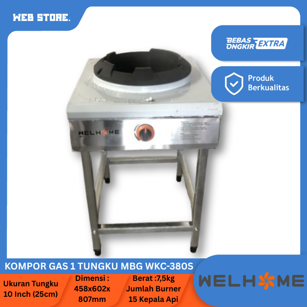 Jual Kompor Gas 1 Tungku Api Besar Tekanan Tinggi Tekanan Rendah Kompor Cor Komersil Dapur MBG ...