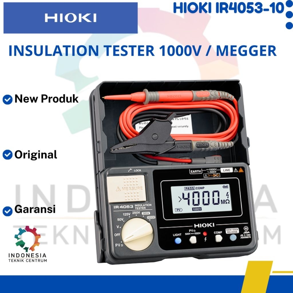 Jual Hioki IR4053-10 / IR-4053-10 / Insulation Tester 1000V / Megger ...