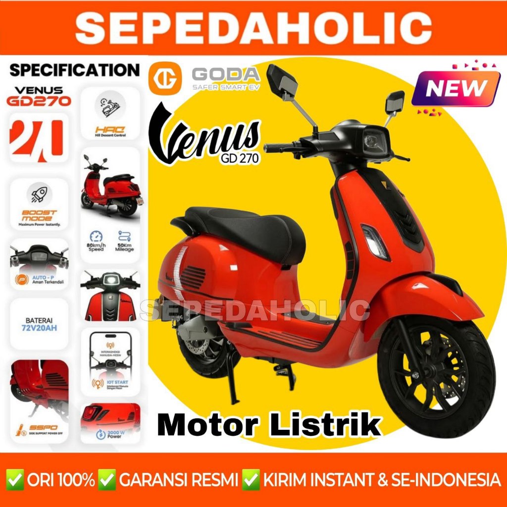 Jual Sepeda Motor Listrik GODA 270 VENUS 3000 Watt / UWINFLY T3S PRO ...