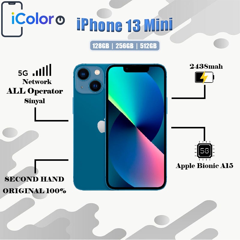 Jual iPhone 13 Mini 128GB/256GB/512GB Second BEKAS ORIGINAL 100% MULUS NORMAL FULLSET Kondisi ...