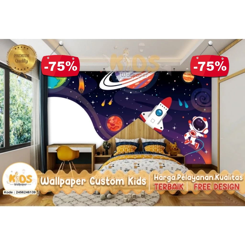 Jual Wallpaper Dinding Custom 3D Tema Planet | Animasi Hewan ...