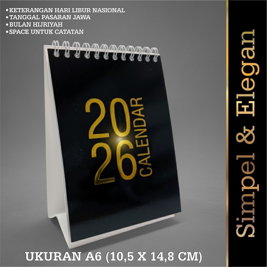 Jual KALENDER MEJA 2026 / UKURAN A6 / Simpel & Elegan / Free Kartu ...