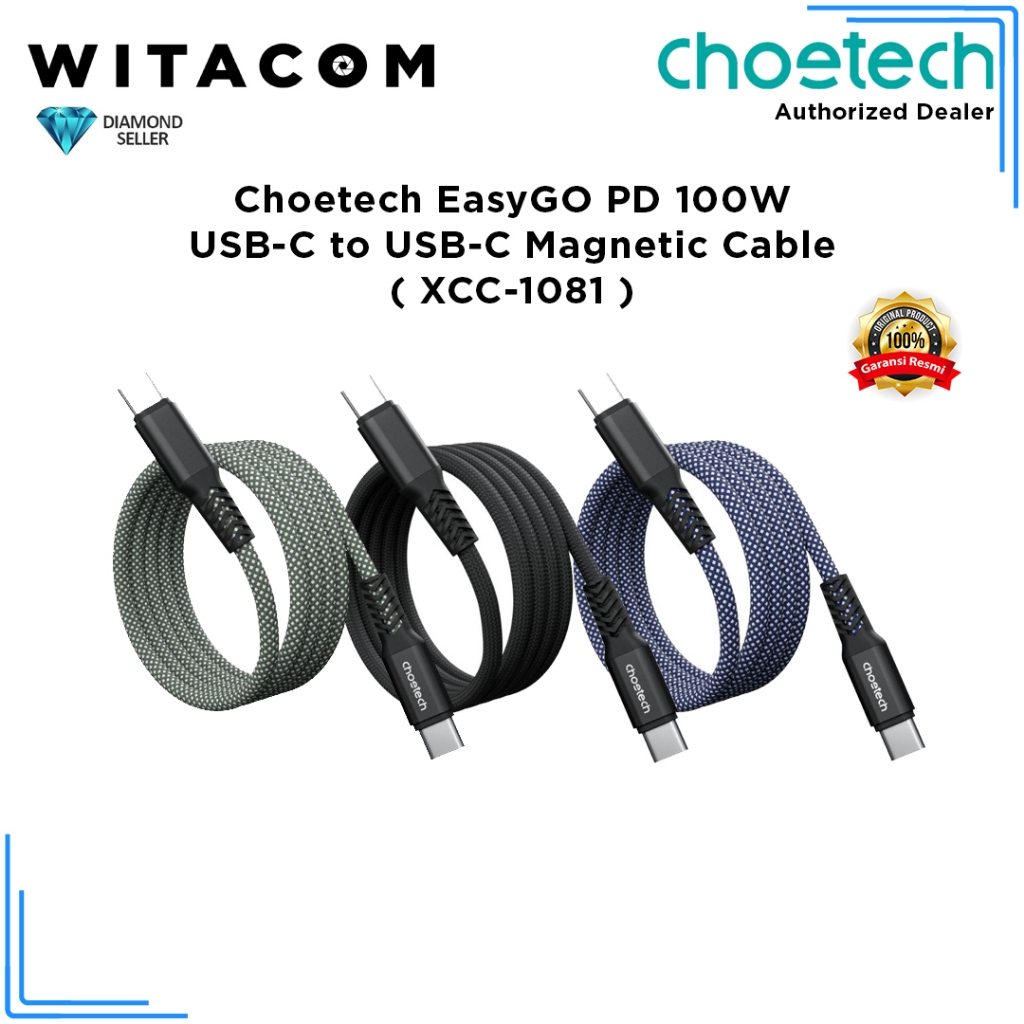 Jual Choetech EasyGo USB-C to USB-C Magnetic Cable ( XCC-1081 ...
