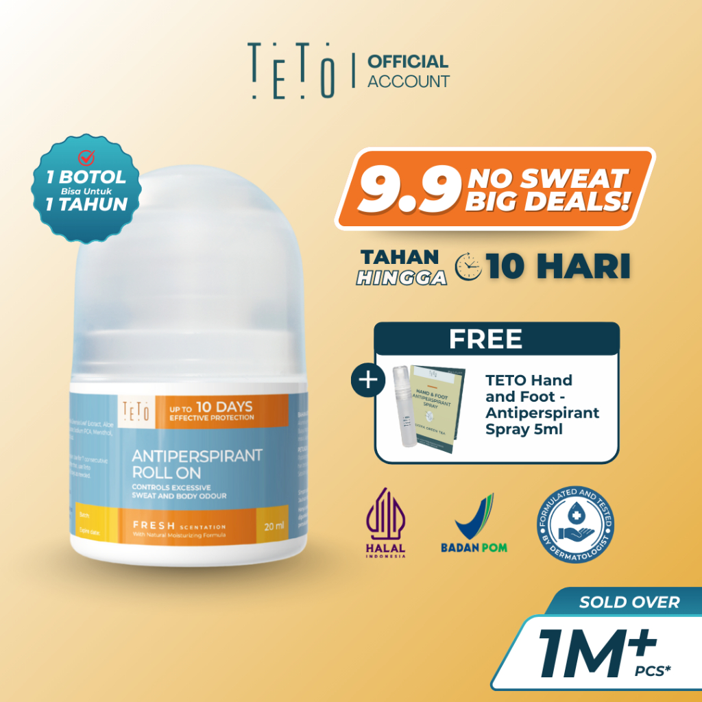 Jual [Creator Exclusive BUY 1 GET 1 FREE] TETO Antiperspirant Roll On ...