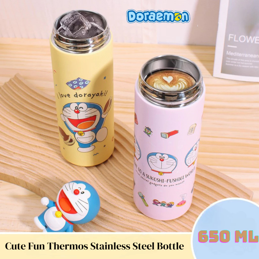 Jual Doraemon Pop-Up Thermos Stainless Steel Bottle 540ML - Botol Minum Anak Motif Lucu Anti ...