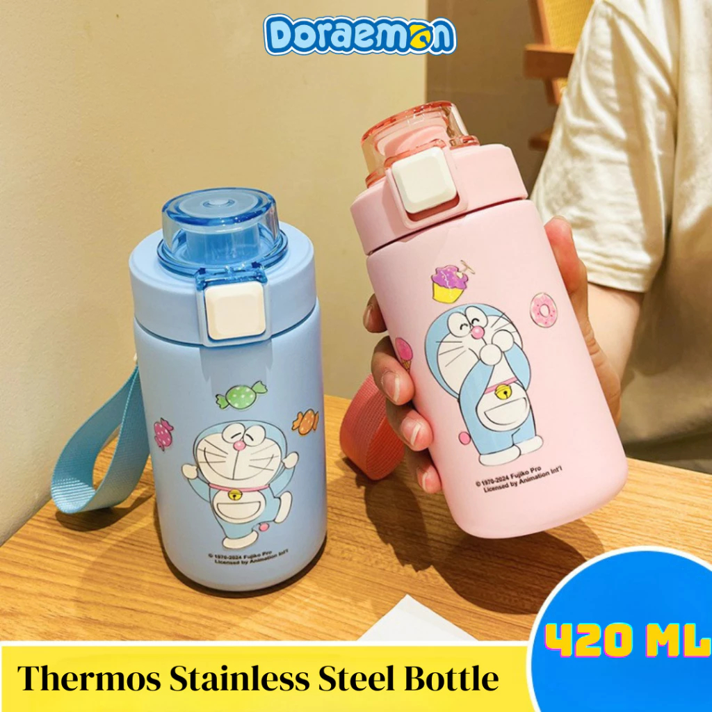 Jual Doraemon Thermos Stainless Steel Bottle 420ML - Botol Minum Anak Motif Lucu Anti Tumpah ...