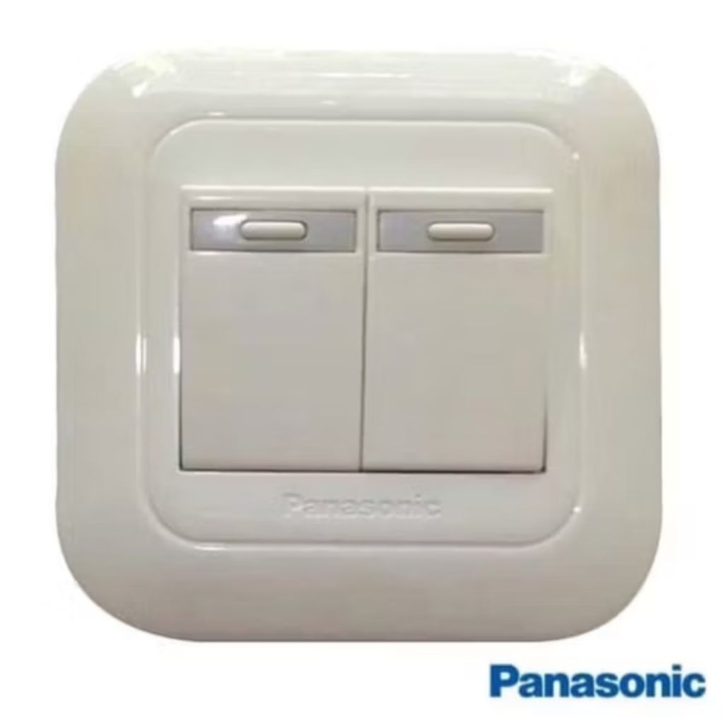 Jual PANASONIC SAKLAR SERI / DOUBLE 2 GANG WIDE SERIES PUTIH WEJ78029 ...