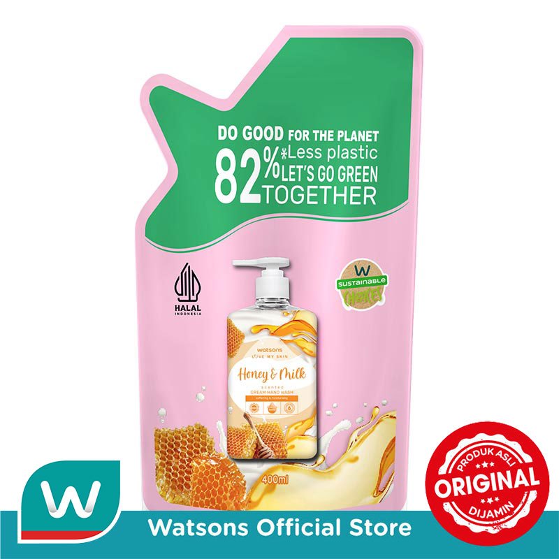 Jual Watsons Honey & Milk Cream Refill Hand Wash 400ml | Shopee Indonesia