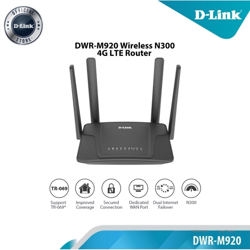 Jual D-Link DWR-M920 Wireless N300 4G LTE WAN Failover Router SIM-card ...