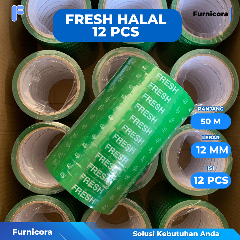 Jual 12 Pcs Lakban Sayur Buah Makanan Food Fresh Halal - Lakban 12 mm x ...