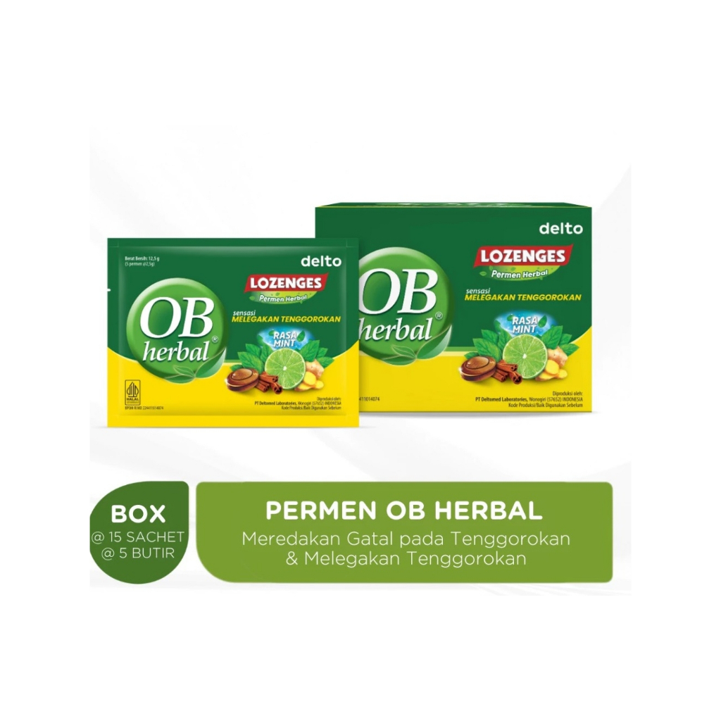 Jual Permen OB Herbal Rasa Mint Box 15 Sachet - Membantu Meredakan ...