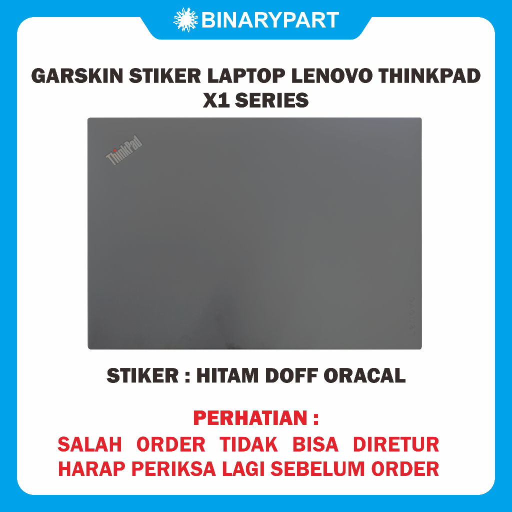 Jual Garskin Laptop Lenovo Thinkpad Seri X1 Stiker Hitam Oracal - X1 ...