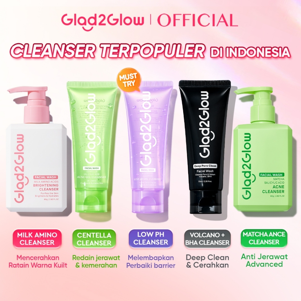Jual Glad2Glow G2G Face Wash | G2G Blueberry Facial Cleanser | Cleanser ...