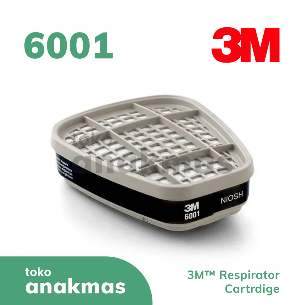 Jual 3M 6001 Organic Vapor Filter Cartridge Original / 1 Pack isi 2 Pcs ...