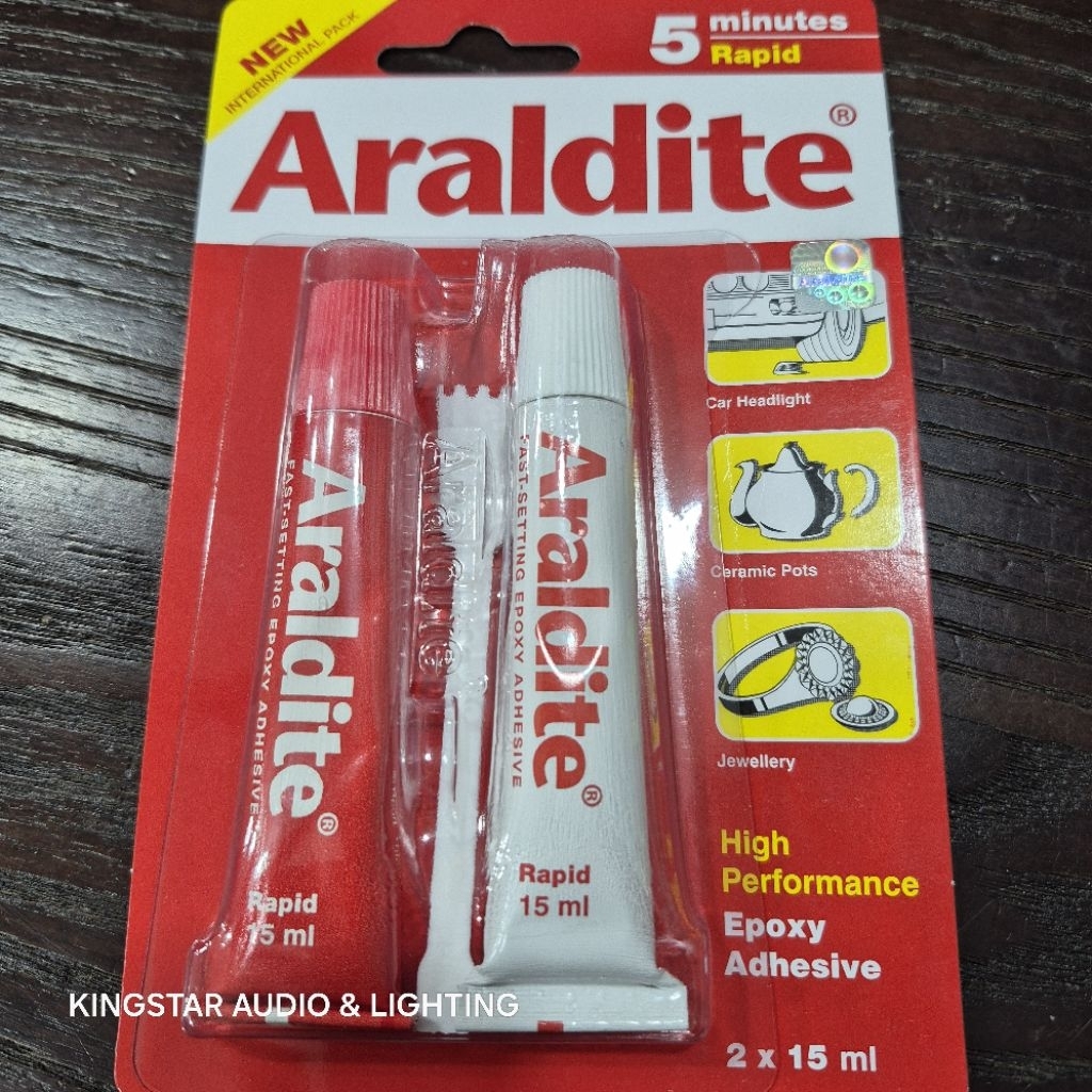 Jual Lem ARALDITE MERAH RAPID Epoxy Lem Speaker Besi 5 Menit 2 x 15ml ...