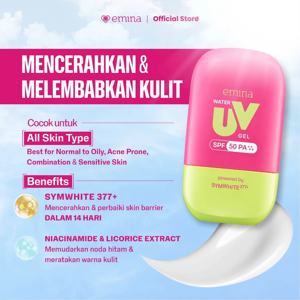 Jual Emina UV Gel Sunscreen SPF 50 PA++++ Series - 25 ML | Shopee Indonesia