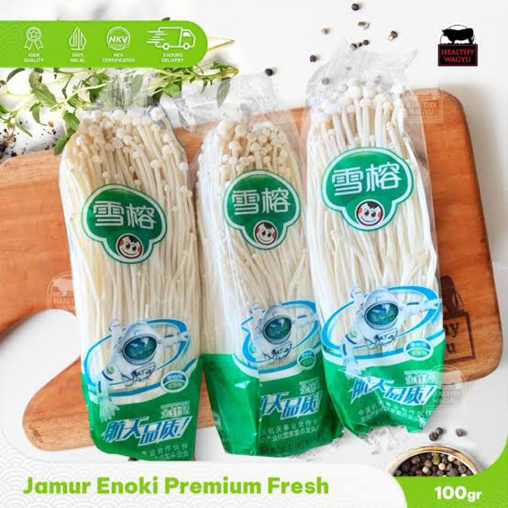 Jual Jamur Enoki 100gr / Fresh Enoki Mushroom | Shopee Indonesia