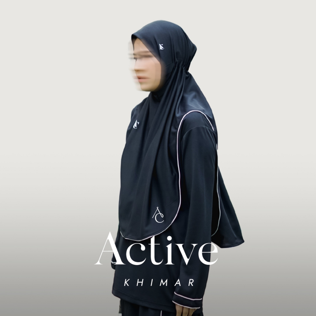 Jual Alur Cerita Active Khimar - Black | Shopee Indonesia