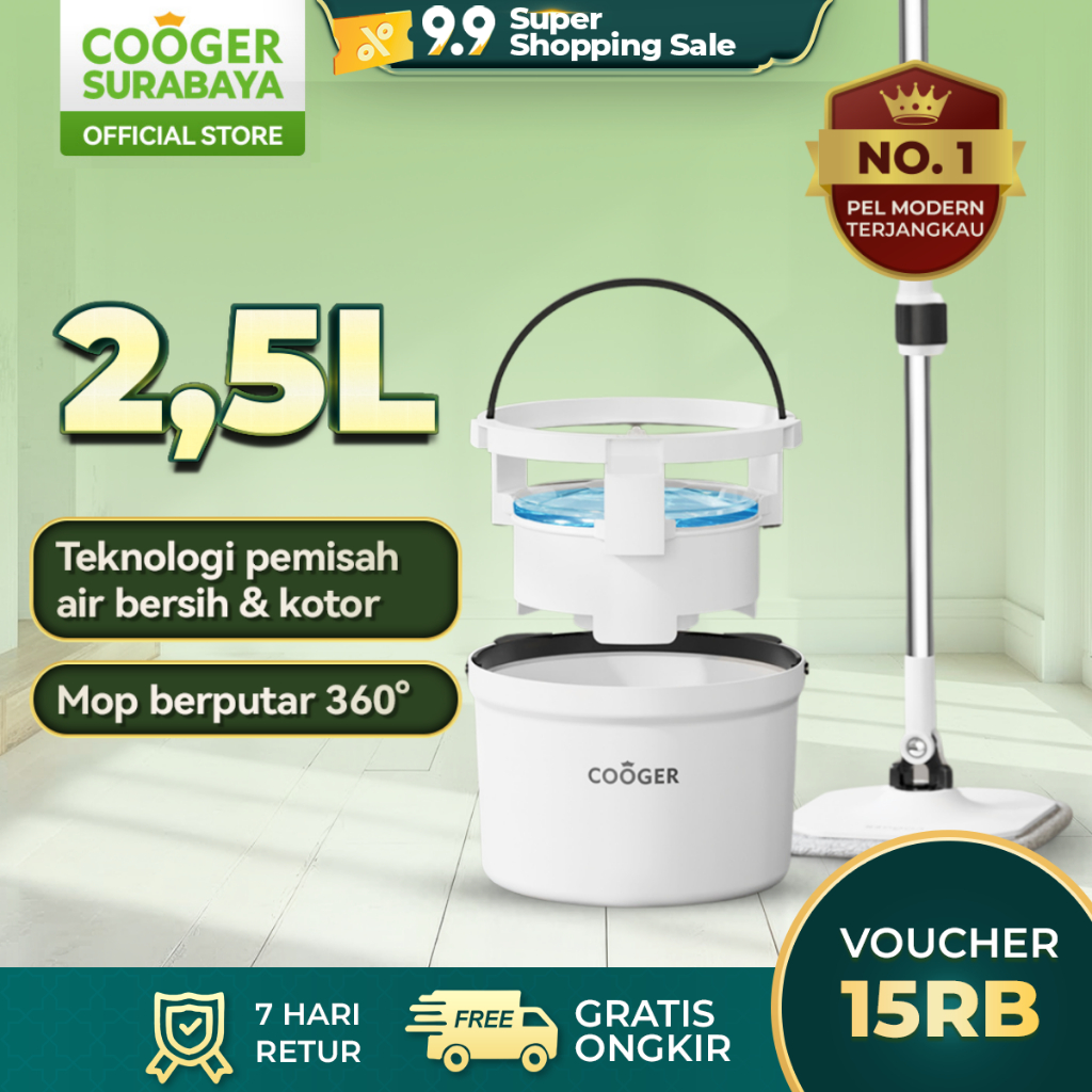 Jual COOGER SURABAYA 2IN1 Alat Pel Lantai Putar Pemisah Air Bersih ...