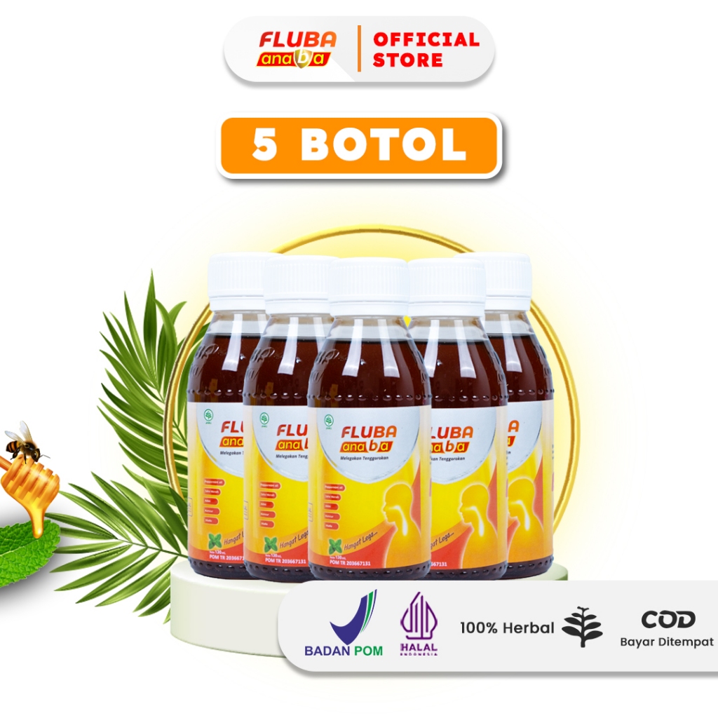 Jual Fluba Anaba Madu Herbal Melagakan Tenggorokan 5 Botol - 130 ml ...