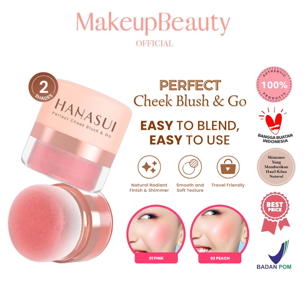Jual HANASUI Perfect Cheek Blush & Go Powder 2.5g - Blush On | Shopee ...