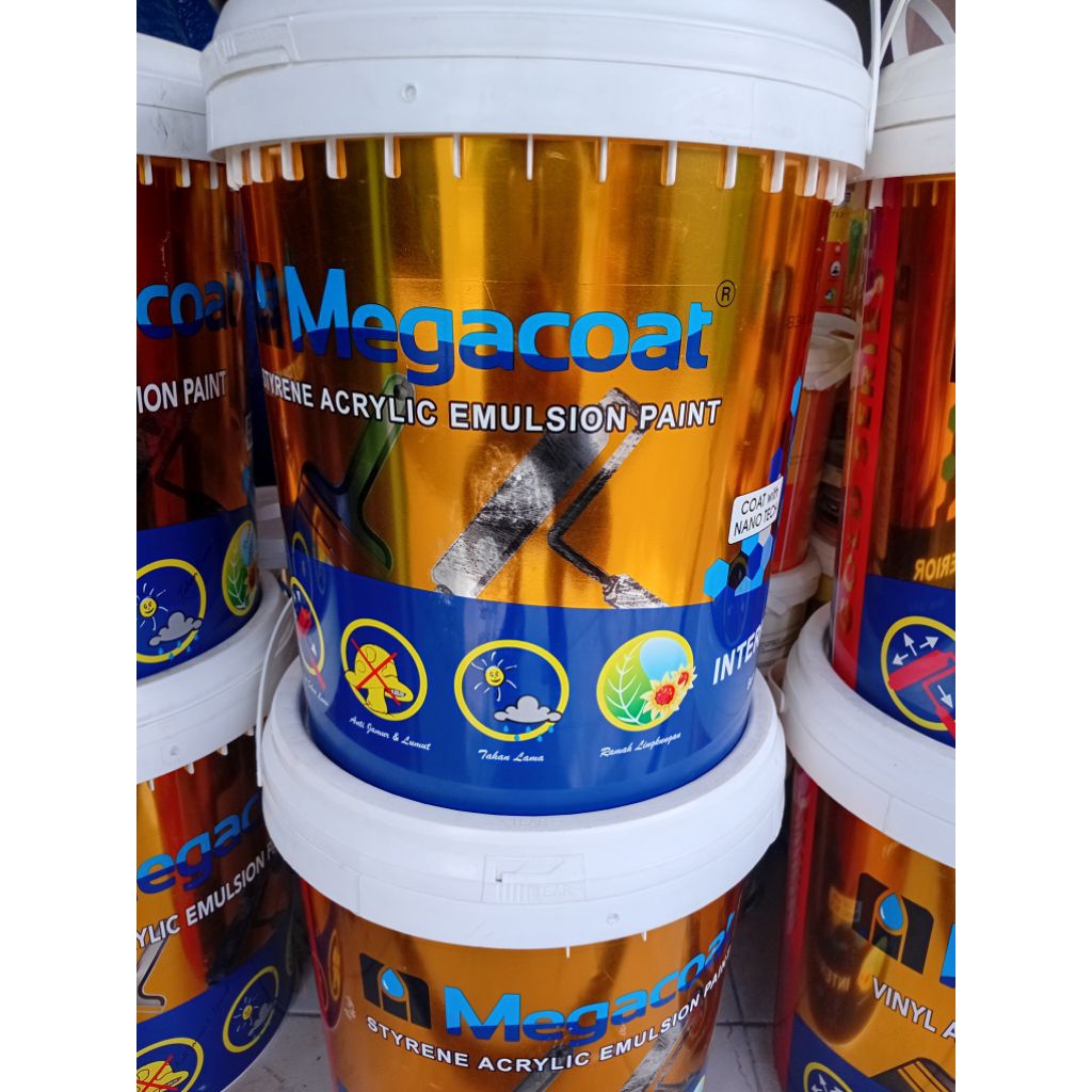 Jual cat Megacoat gold 25 kg luar dan dalam warna putih | Shopee Indonesia