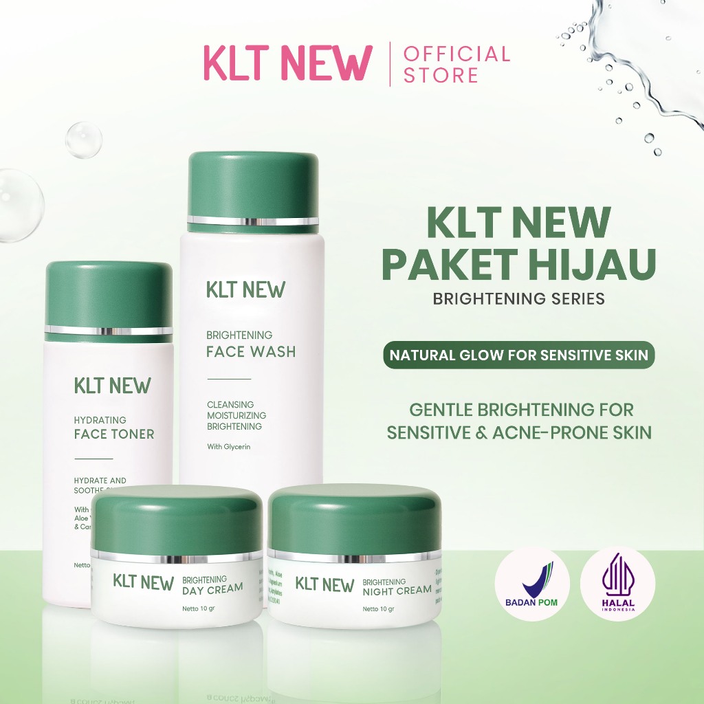 Jual KLT NEW HIJAU SERIES Brightening – Paket Skincare Pencerah Wajah ...
