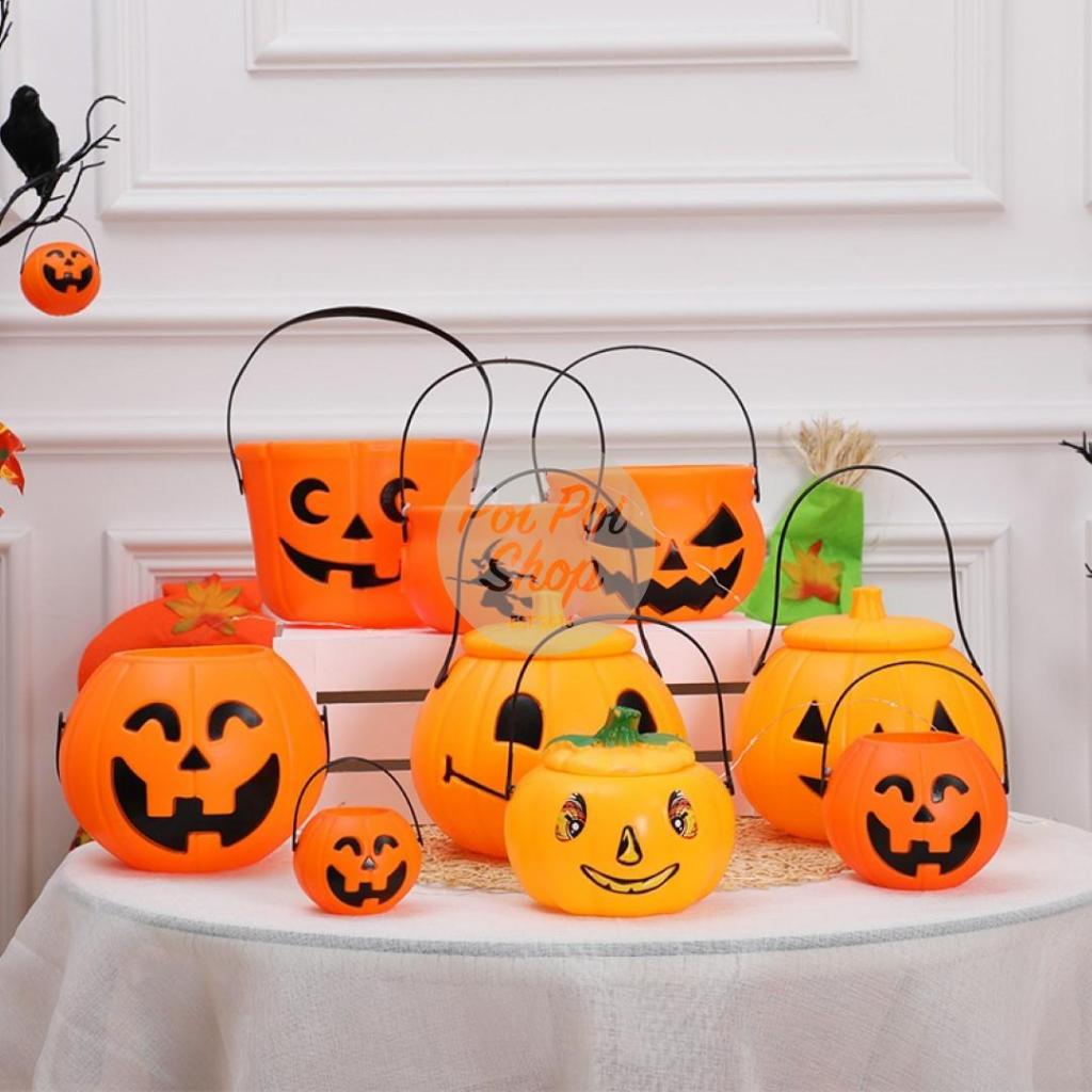 Jual Tas Tempat Permen Halloween Witchfire Labu Ember Plastik Bucket ...