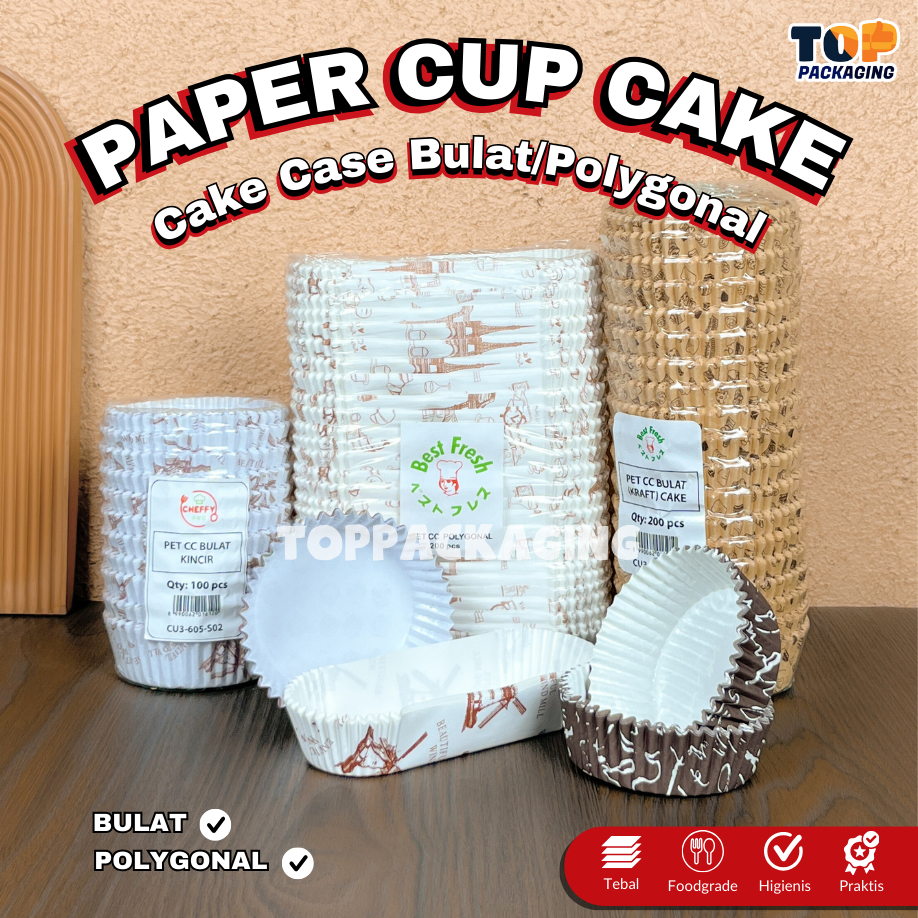 Jual Paper Cup Case Roti Laminasi Wadah Bulat Polygonal Motif Tempat ...