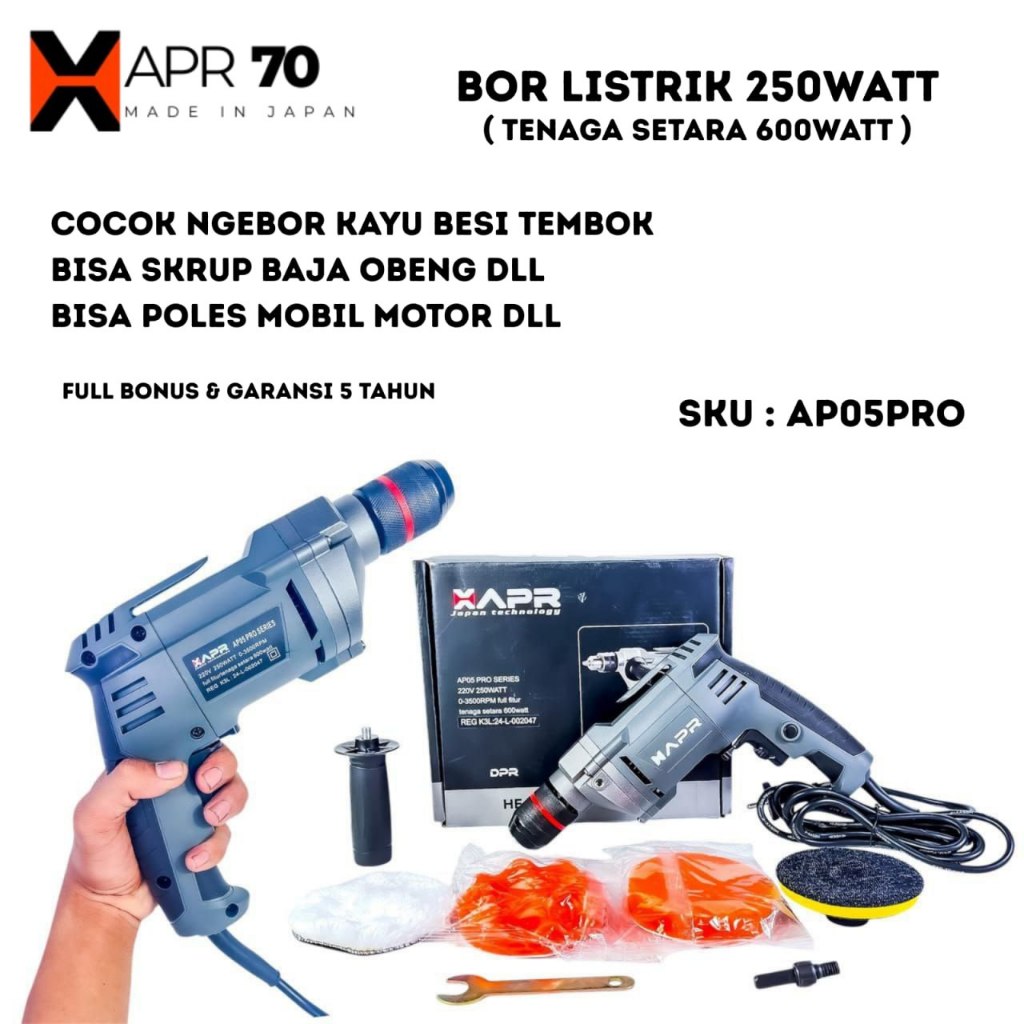 Jual APR JAPAN Bor Mesin Poles AP05PRO Mobil Motor Kayu Amplas Listrik ...
