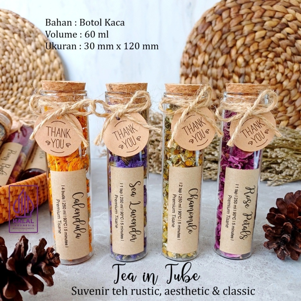 Jual Tea in Tube Big Size/ Teh kemasan tube kaca besar (Souvenir teh ...
