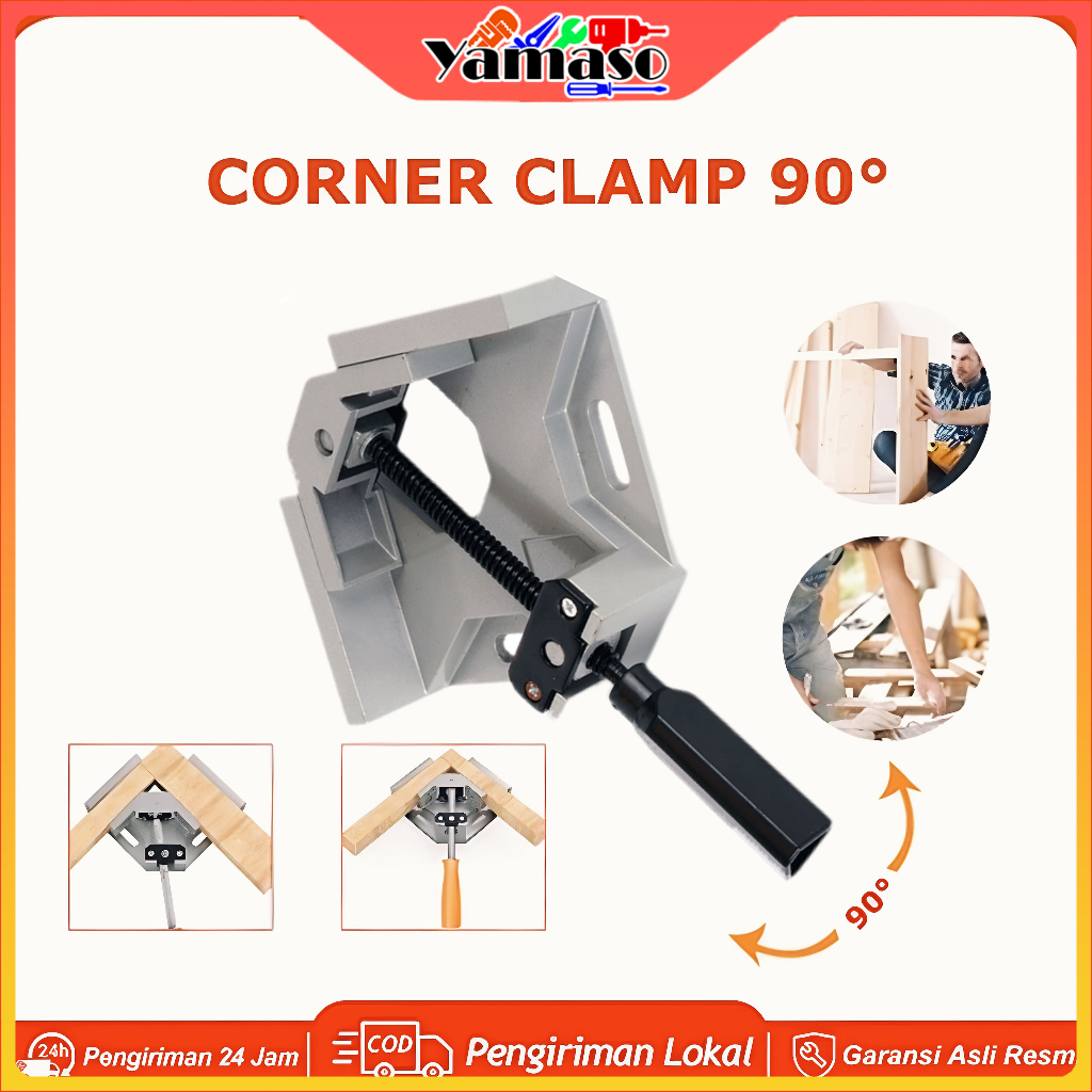 Jual 【COD】Corner Clamp Penjepit Sudut Frame Kaca Kayu 90° Single Swing ...