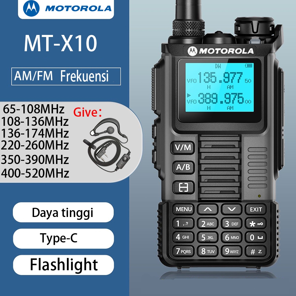 Jual HT Motorola Radio X10 Portabel Walkie talkie jarak jauh 15 Watt U ...
