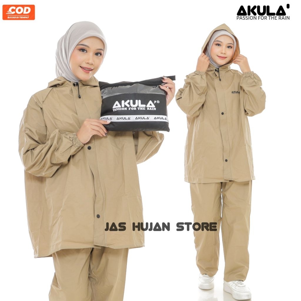 Jual AKULA Jas Hujan Setelan Pria Wanita Raincoat Tebal Kuat Elastis ANTI REMBES | Shopee Indonesia