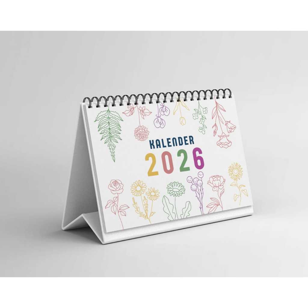 Jual Kalender Duduk Ukuran A5 tahun 2026 / Kalender Meja Landscape ...