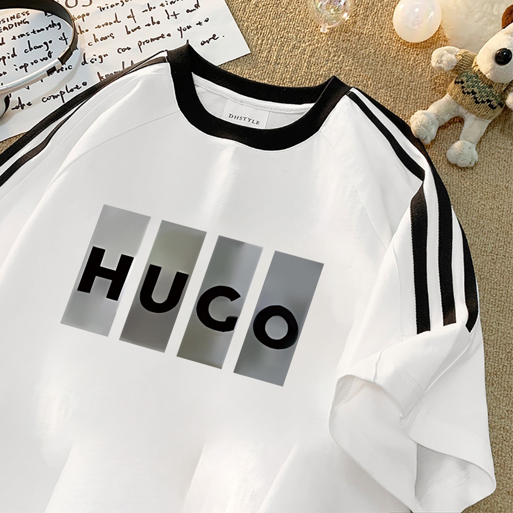 Jual Forteid cetakan merek trendi retro Baju Oversize HUCO Cetak pola ...