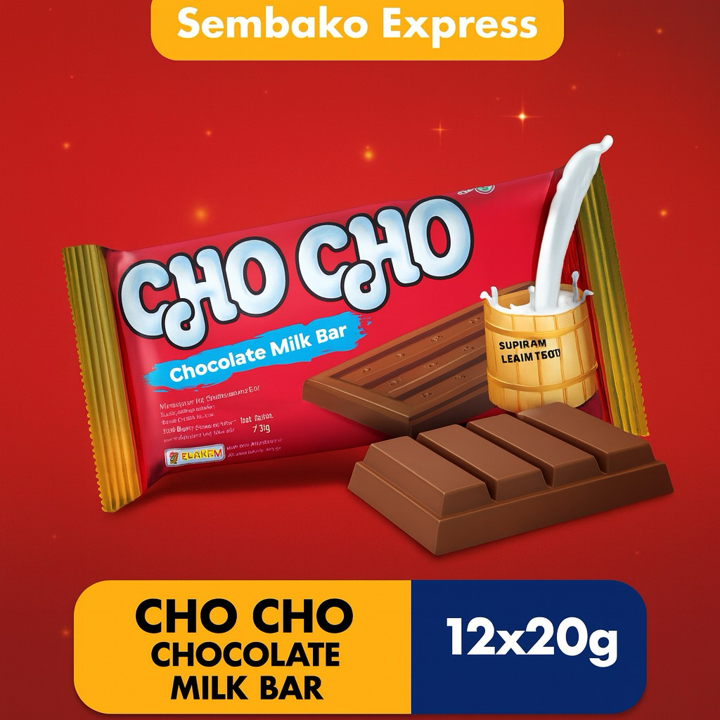Jual Cho Cho Chocolate Milk Bar 12x20g – Cokelat Susu Batangan | Shopee ...