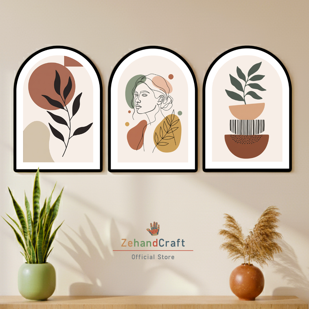 Jual Zehandcraft - Hiasan Dinding Aesthetic Abstrack Botanical / Hiasan ...