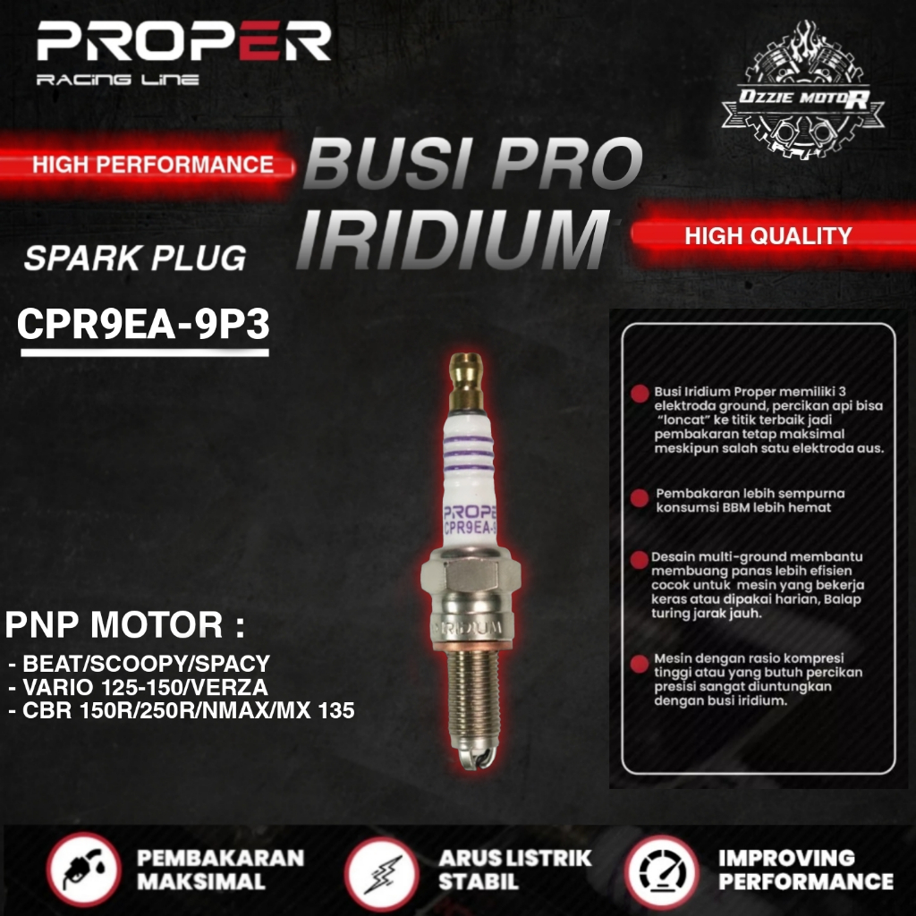 Jual BUSI MOTOR RACING PROPER NGK IRIDIUM CPR6EAIX-9 / CPR7EAIX-9 ...