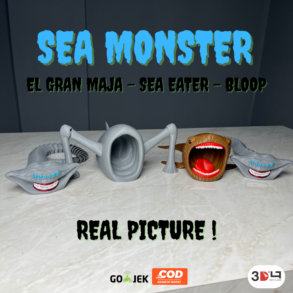 Jual Mainan Sea Monster | El Gran Maja | Bloop | Sea Eater Artikulasi ...