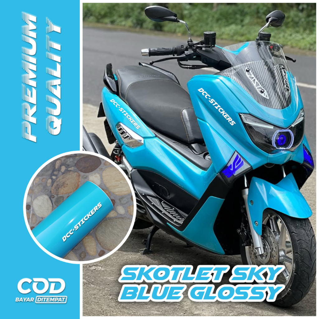 Jual Stiker Skotlet Biru Tosca Vivid SKy BLue SuperGlossy Antigores ...