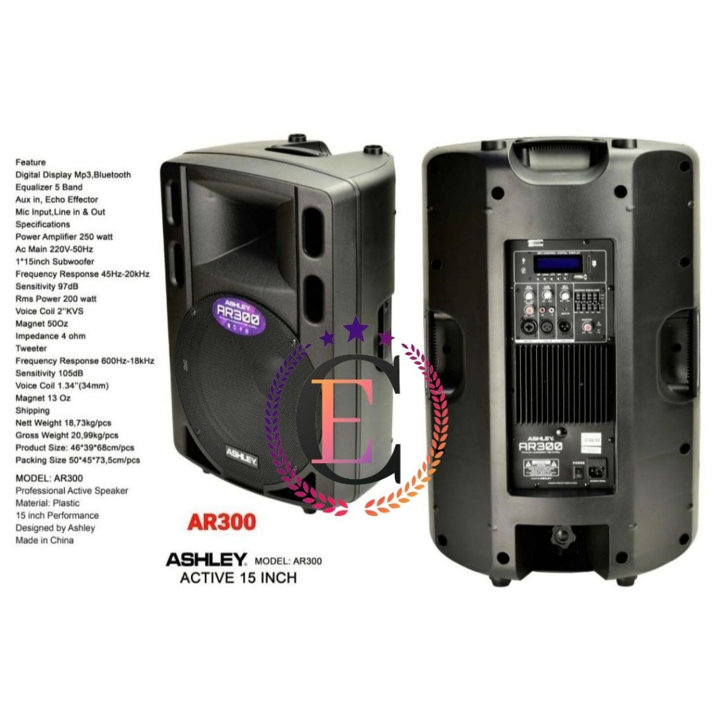 Jual Speaker Aktif Ashley AR 300 Original Active AR300 15 inch ...