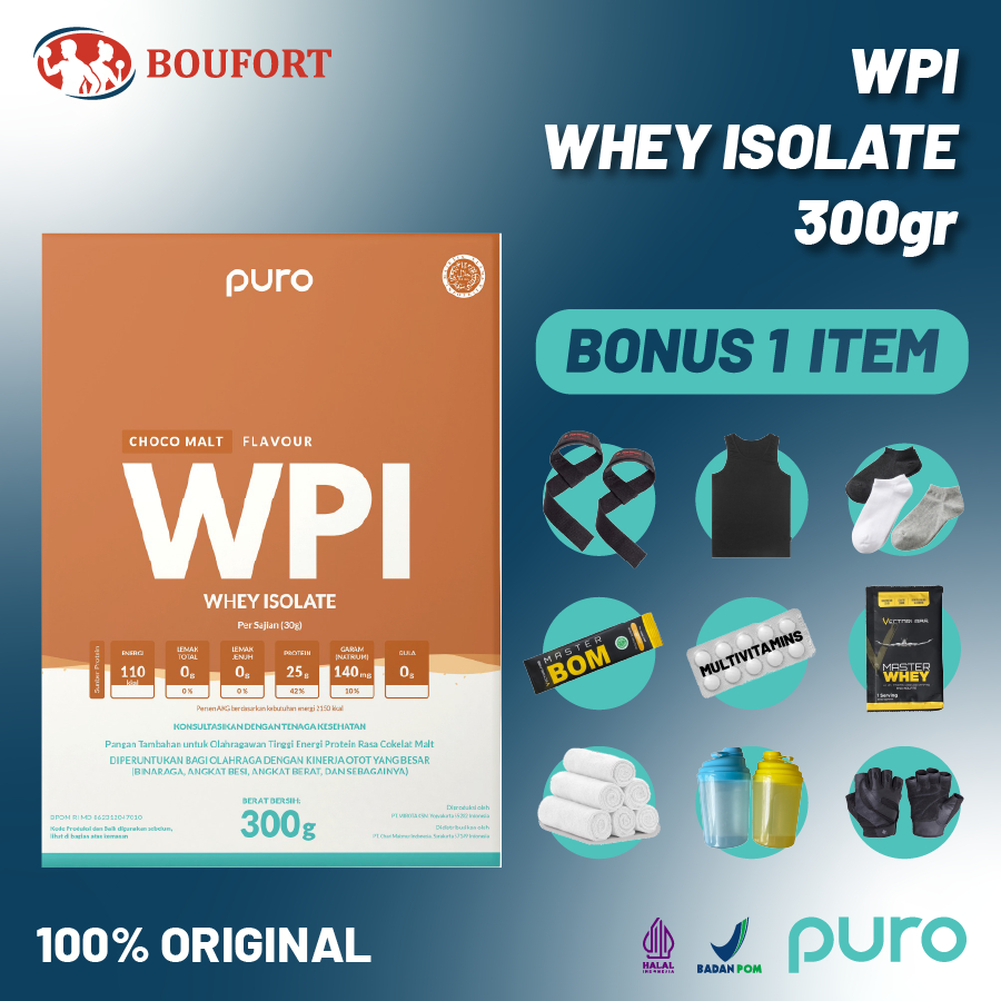 Jual PURO WPI 300gr 600gr WHEY PROTEIN ISOLATE 300 gr 600 gr | Shopee ...